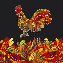 Rooster smoking Royalty Free Vector Image - VectorStock