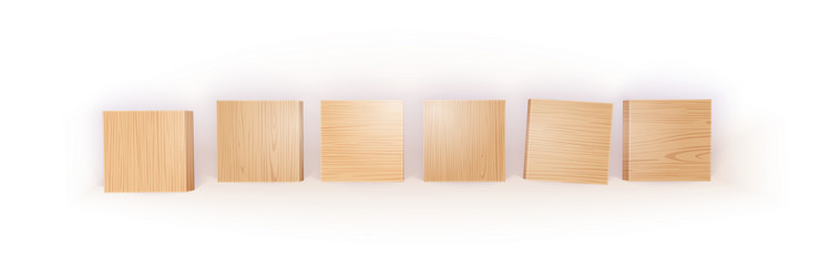 Wooden blocks 3d Royalty Free Vector Image - VectorStock