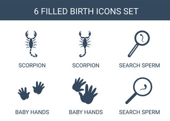 7 birth icons Royalty Free Vector Image - VectorStock