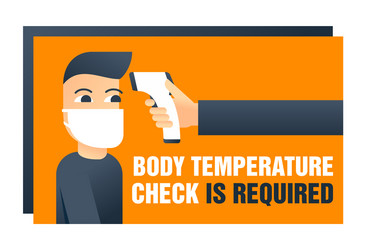 Body temperature check warning sign Royalty Free Vector