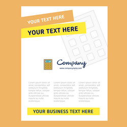 Setting document title page design for company Vector Image