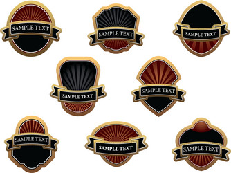 Set of vintage brown labels Royalty Free Vector Image