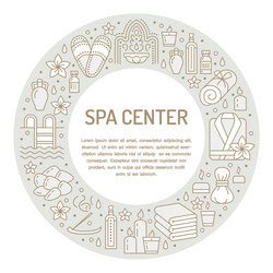 Spa center banner with flat line Royalty Free Vector Image