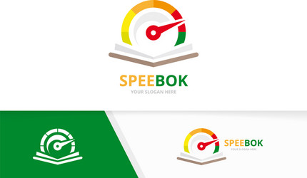 Speed meter book logo Royalty Free Vector Image