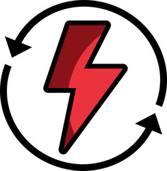Energy hazard symbol with arrows around Royalty Free Vector