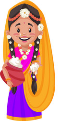 Goddess radha cartoon character Royalty Free Vector Image