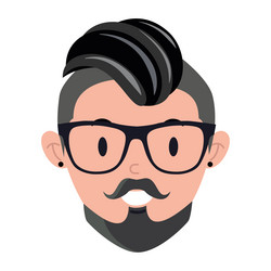 Isolated colored handsome male hipster avatar Vector Image