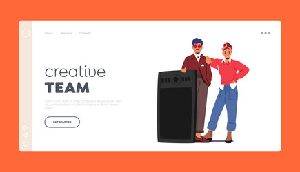 Brainstorm team project landing page template Vector Image