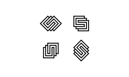 Interlock c letter lines design concept Royalty Free Vector