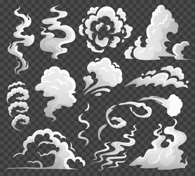 Speed cloud comic cartoon fast motion clouds set Vector Image