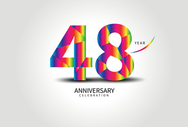 48 year anniversary celebration logo Royalty Free Vector