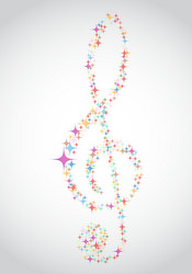 Decorative music note letter h Royalty Free Vector Image