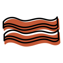 Bacon flat Royalty Free Vector Image - VectorStock