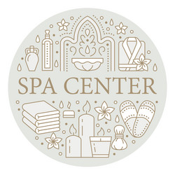 Spa center banner with flat line Royalty Free Vector Image