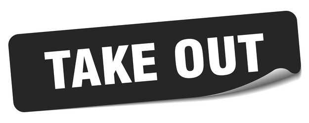 Take out sticker take out label Royalty Free Vector Image