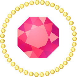 Cartoon gem circle frame Royalty Free Vector Image