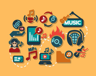 Big music icons set Royalty Free Vector Image - VectorStock
