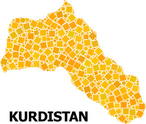 Golden map of kurdistan Royalty Free Vector Image