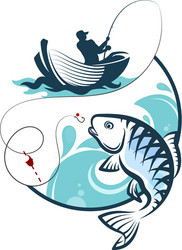 Fisherman in boat Royalty Free Vector Image - VectorStock