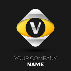 Letter v logo symbol in the colorful square Vector Image