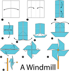 Step by instructions how to make origami Vector Image