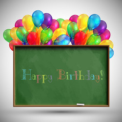 Happy birthday sign with colorful balloons Vector Image