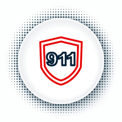 Line telephone with emergency call 911 icon Vector Image