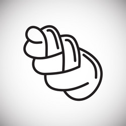 Bun outline icon black background for graphic Vector Image