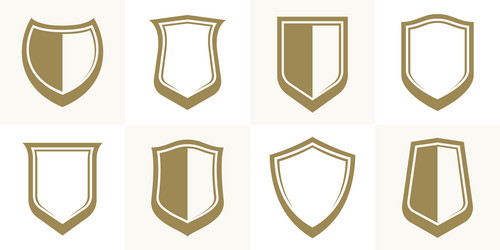 Classic shields shapes set with different Vector Image