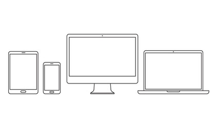 Mobile phone with tablet concept outline Vector Image