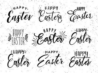 Easter calligraphy set Royalty Free Vector Image