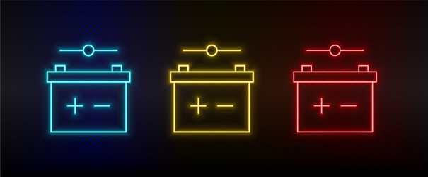 Set Sign Battery Neon Vector Images (over 880)