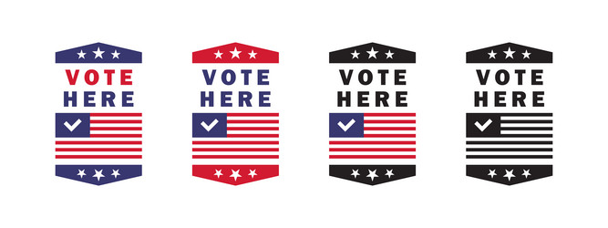 Vote here pointers us election and voting Vector Image