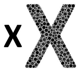 Chi greek lowercase symbol mosaic of dots Vector Image