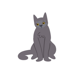 Cute gray cat Royalty Free Vector Image - VectorStock