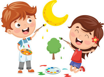 Cartoon Kids Painting Vector Images (over 29,000)