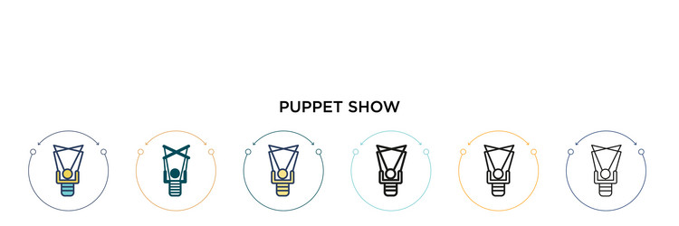 Puppet show outline icon thin line black Vector Image