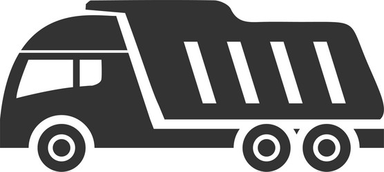 Tipper truck icon flat Royalty Free Vector Image