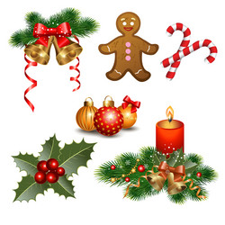 Christmas elements Royalty Free Vector Image - VectorStock