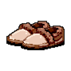 Soft woman slippers game pixel art Royalty Free Vector Image
