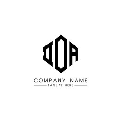 Doa letter logo design in six style polygon Vector Image
