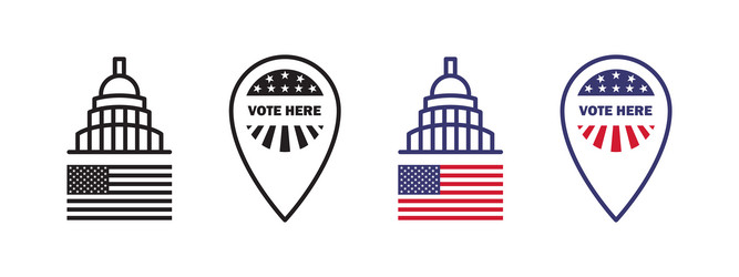 Vote here pointers us election and voting Vector Image