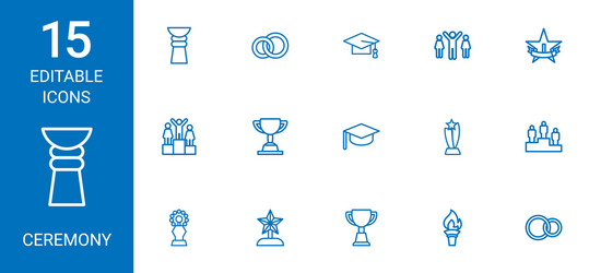 Ceremony icons Royalty Free Vector Image - VectorStock