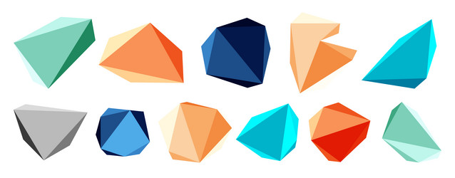 3d low poly triangle design elements Royalty Free Vector