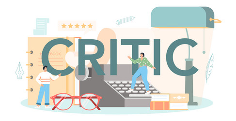 Professional critic typographic header journalist Vector Image