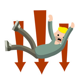Man fall down frightened guy in distress Vector Image