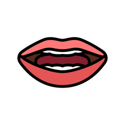 R letter mouth animate color icon Royalty Free Vector Image