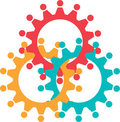 Teamwork icon abstract people and support design Vector Image