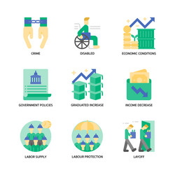 Unemployment benefits concept icon Royalty Free Vector Image