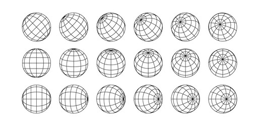 Globe grid spheres striped 3d geometry Royalty Free Vector